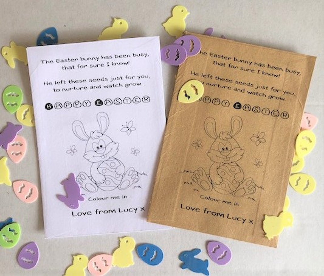 Easter Gift Seed Packet, Personalised - With/without Seeds - 3 Designs ...