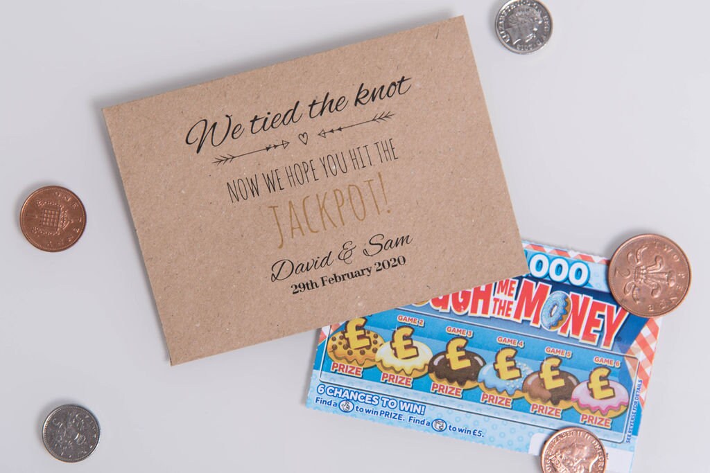 Wedding Favours Personalised Scratch Card Holders White | Etsy UK