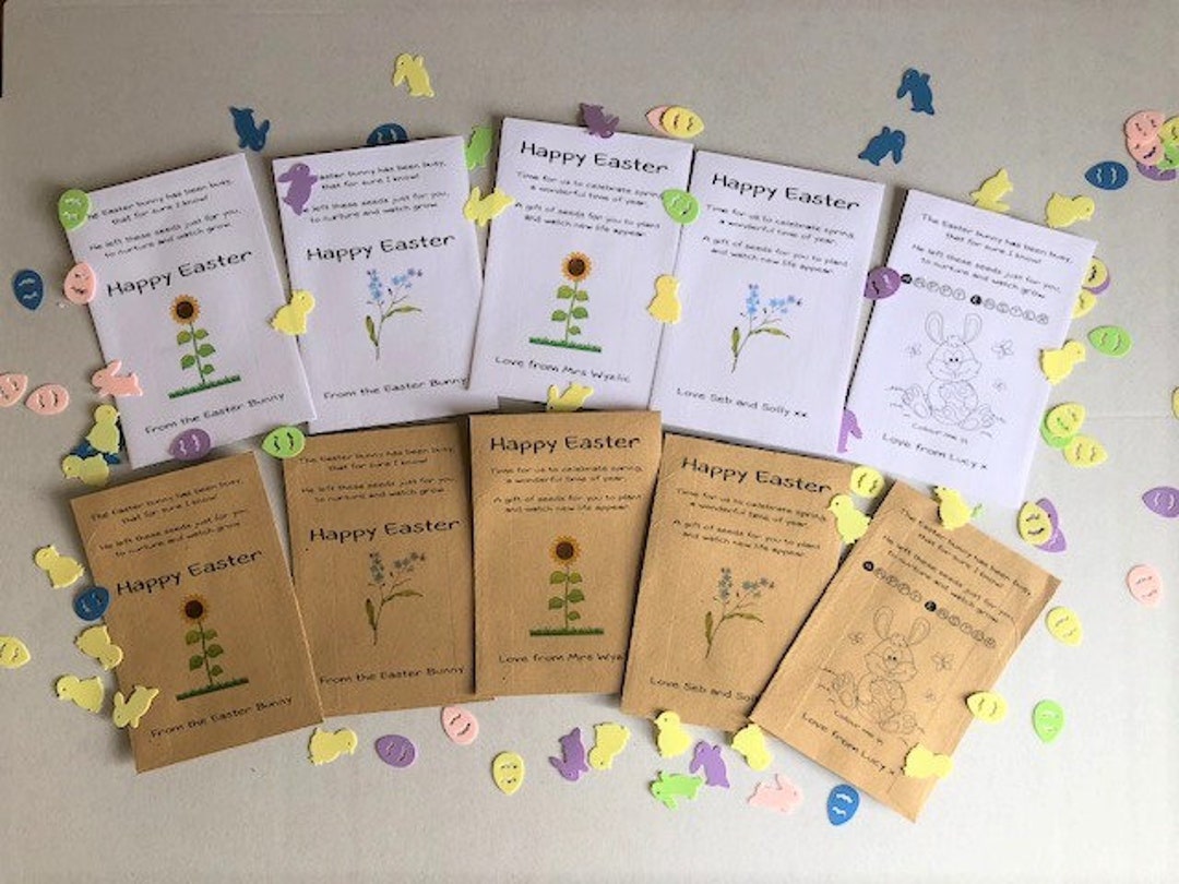 Easter Gift Seed Packet, Personalised - With/without Seeds - 3 Designs ...