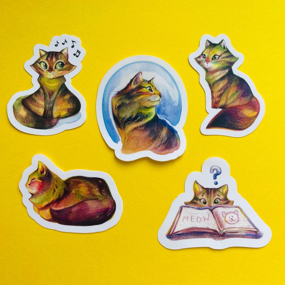 Matilda Sticker Pack, Cat Lovers, Cat Stickers, Die Cut Stickers - Etsy