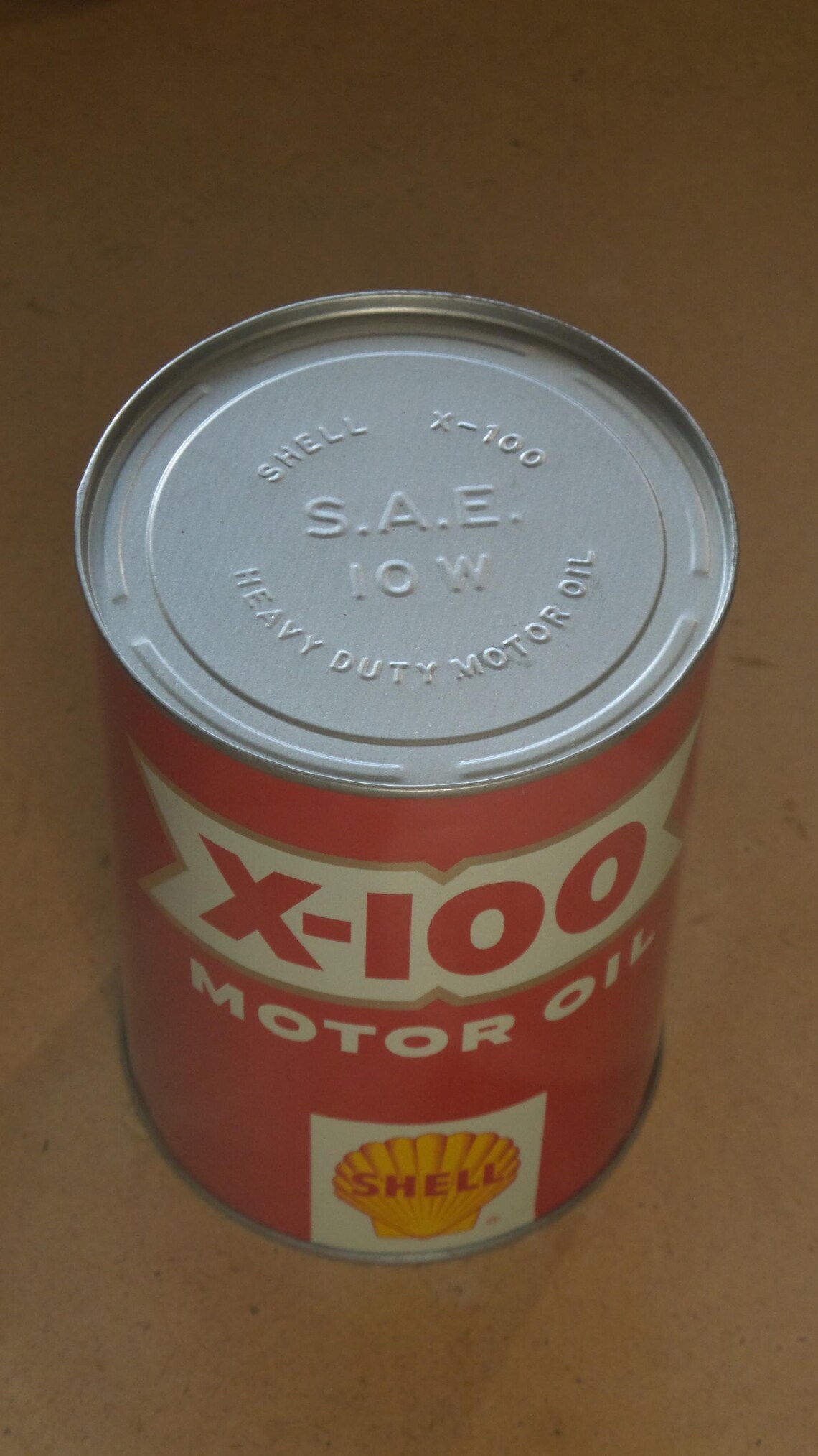 Original Vintage Shell X-100 One Quart Motor Oil Can Metal Gas Sign ...