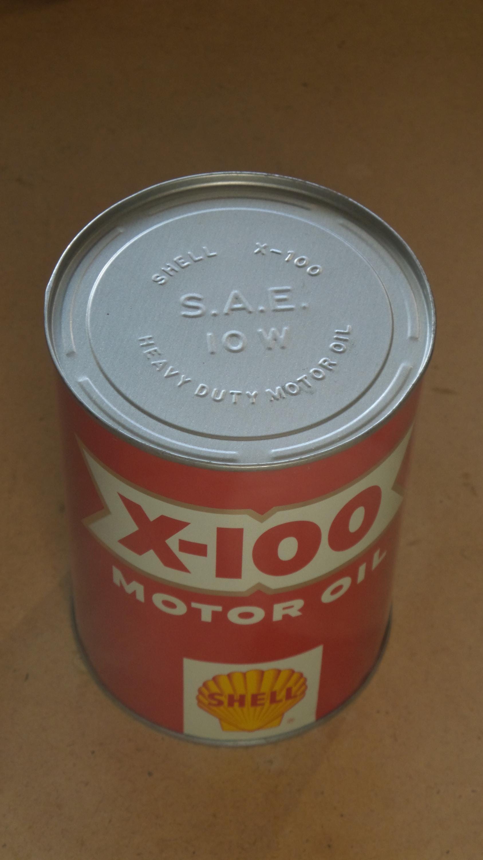 Original Vintage Shell X-100 One Quart Motor Oil Can Metal Gas Sign ...
