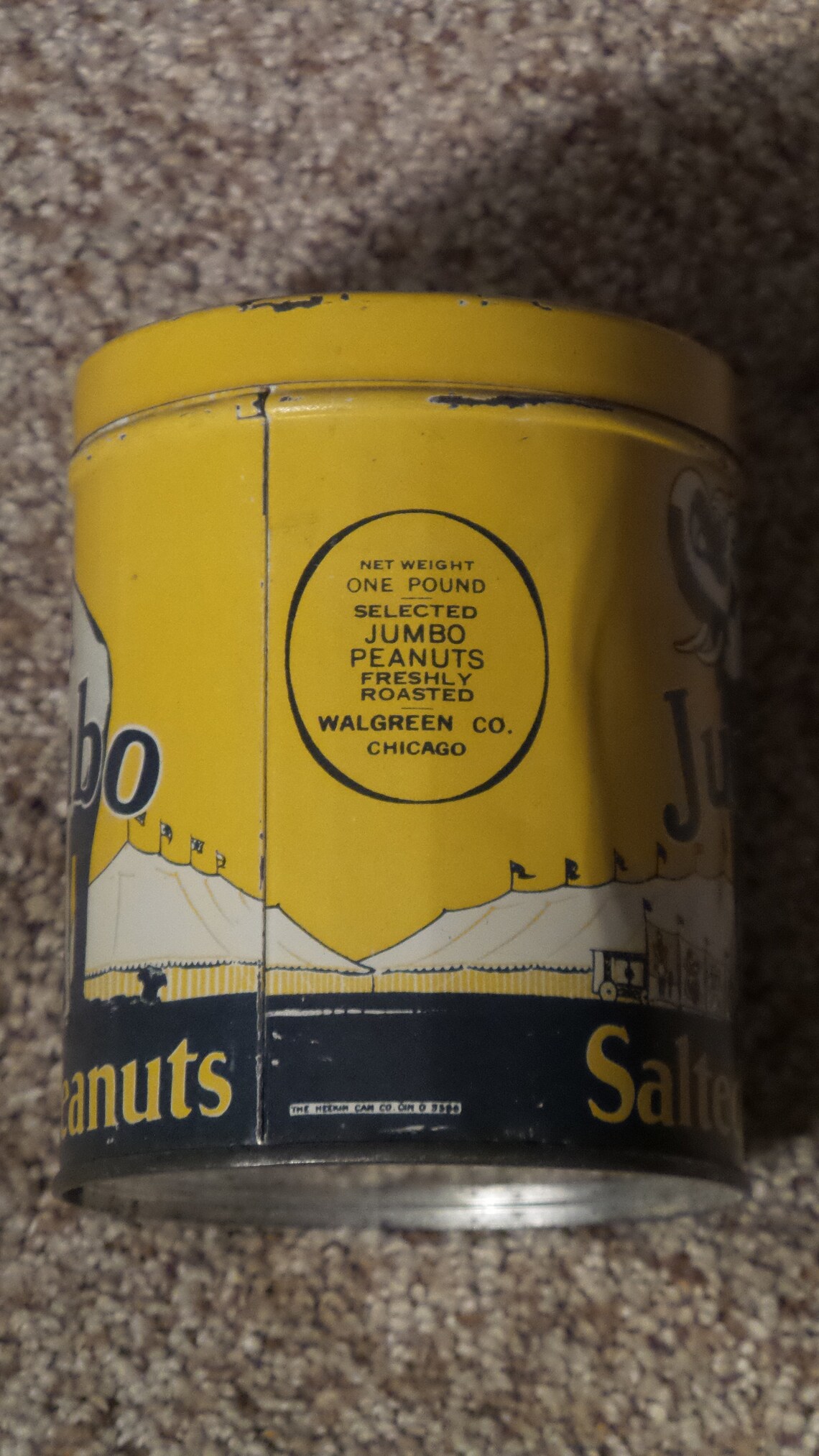 Jumbo Salted Peanuts Tin Walgreen Co. Chicago The Heekin Can - Etsy France