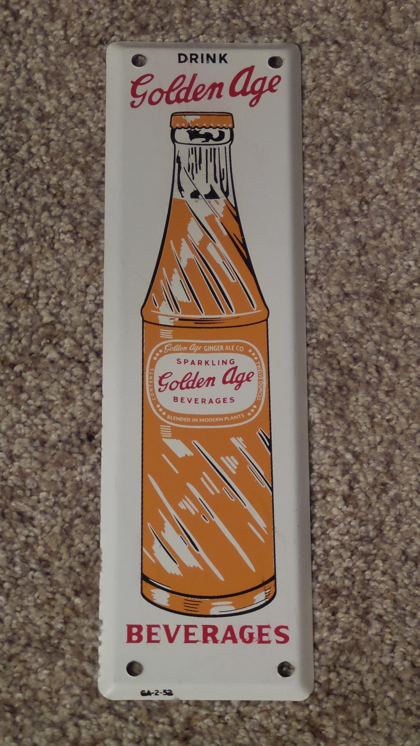 Vintage Drink Golden Age Beverages Tin Litho Advertising Sign | Etsy