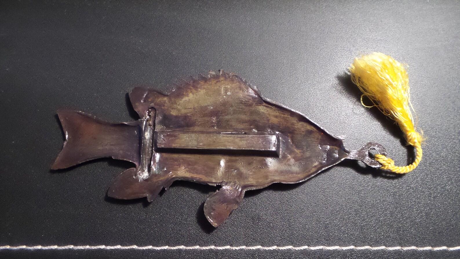 Vintage Heavy Brass Fish Folk Art Columbus Ohio Souvenir Thermometer ...