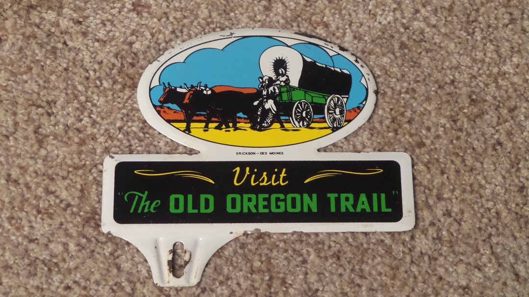 Vintage the Old Oregon Trail Metal License Plate Topper Sign - Etsy