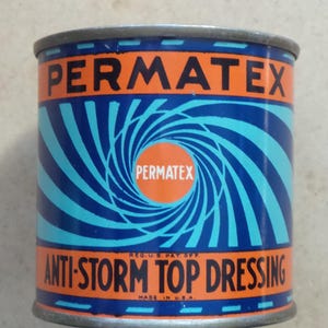 Original Permatex Top Dressing Motor Oil Can Metal Gas Sign ~FULL~NOS ...