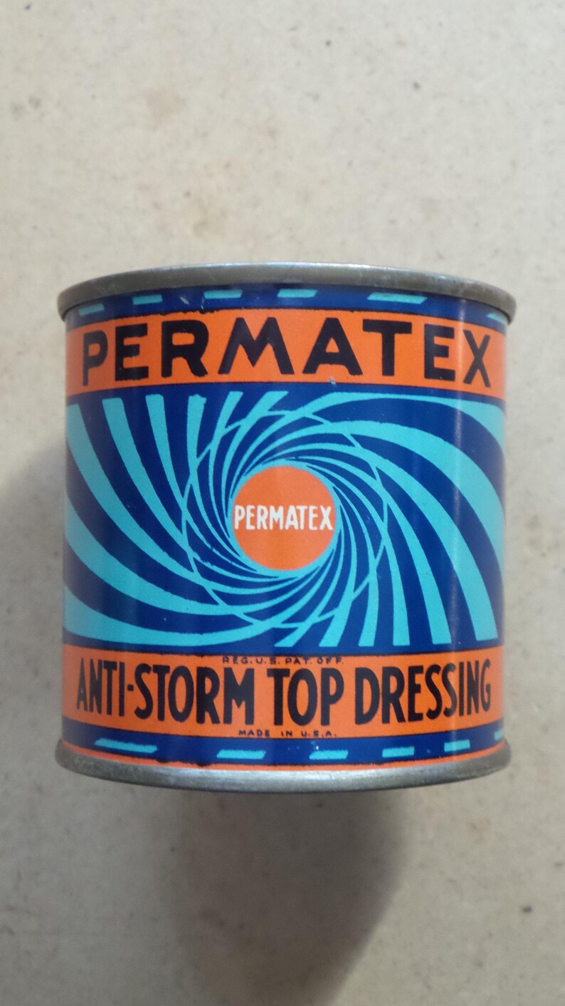 Original Permatex Top Dressing Motor Oil Can Metal Gas Sign ~FULL~NOS ...