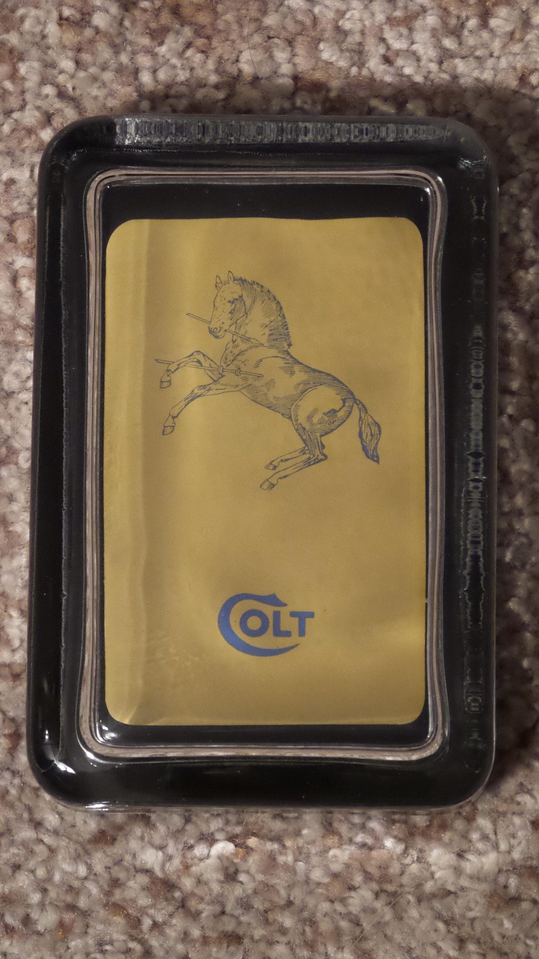 Colt Pistol Rifle Gun Firearms Advertising Glass Desk Paperweight NOS ...