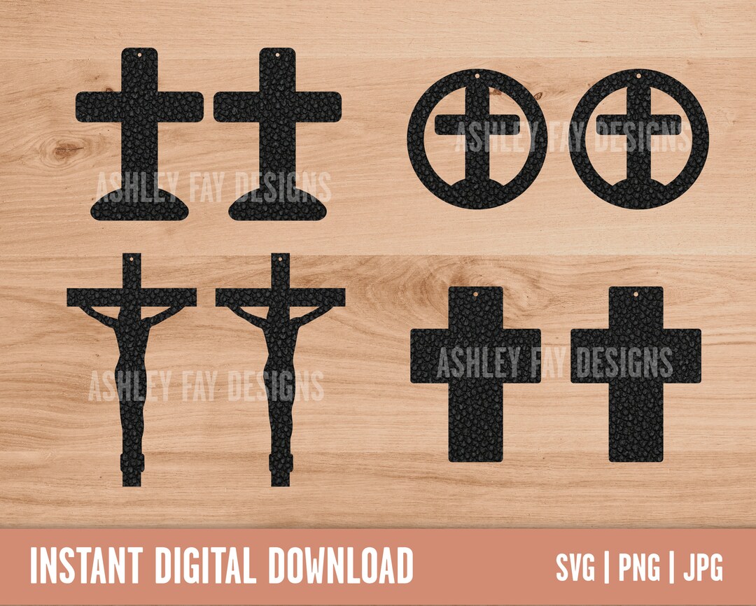 Cross Earrings SVG Bundle Set of 4 | Faux Leather Earrings Svg | Easter ...