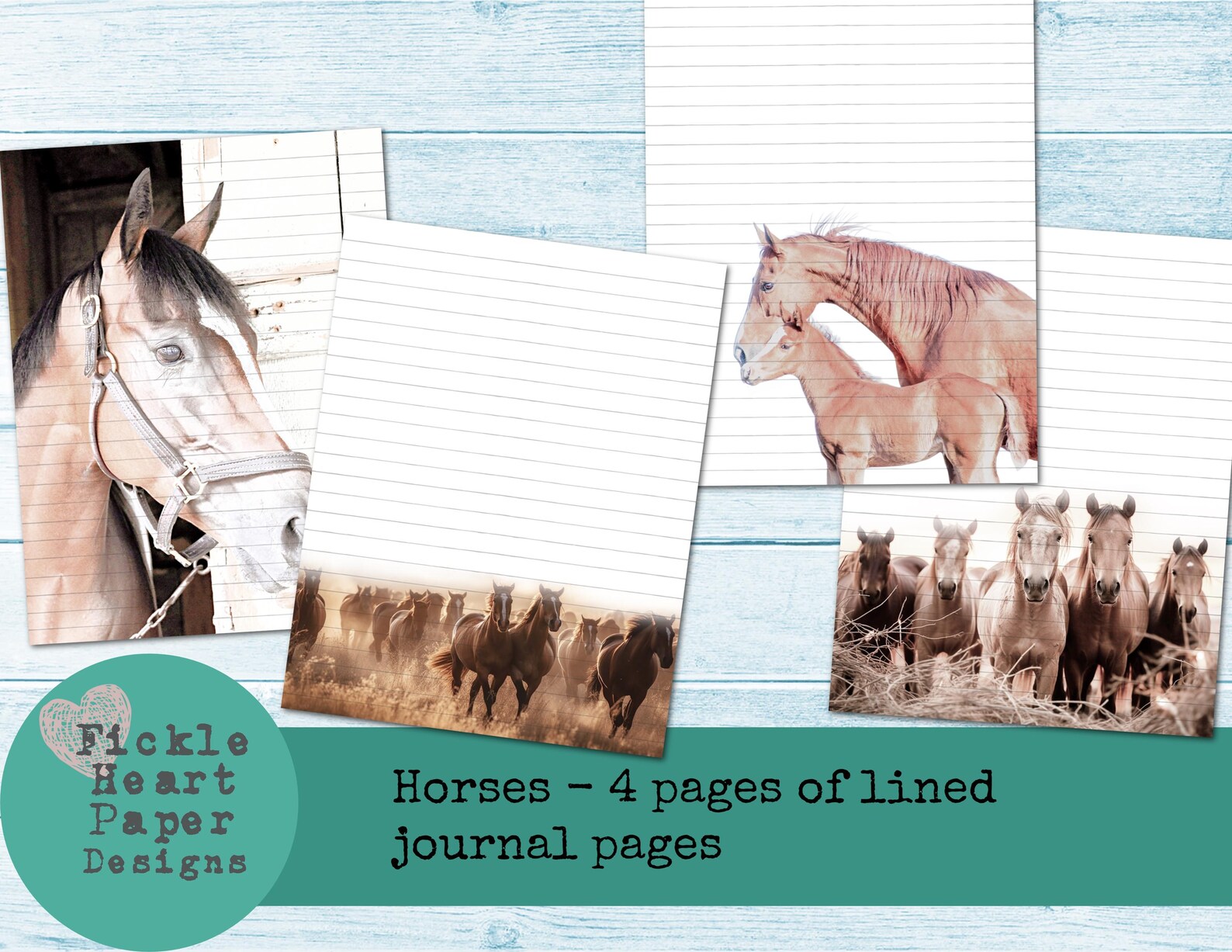 Horses Lined Paper. Printable Lined Paper. Letter Writing. Horse ...