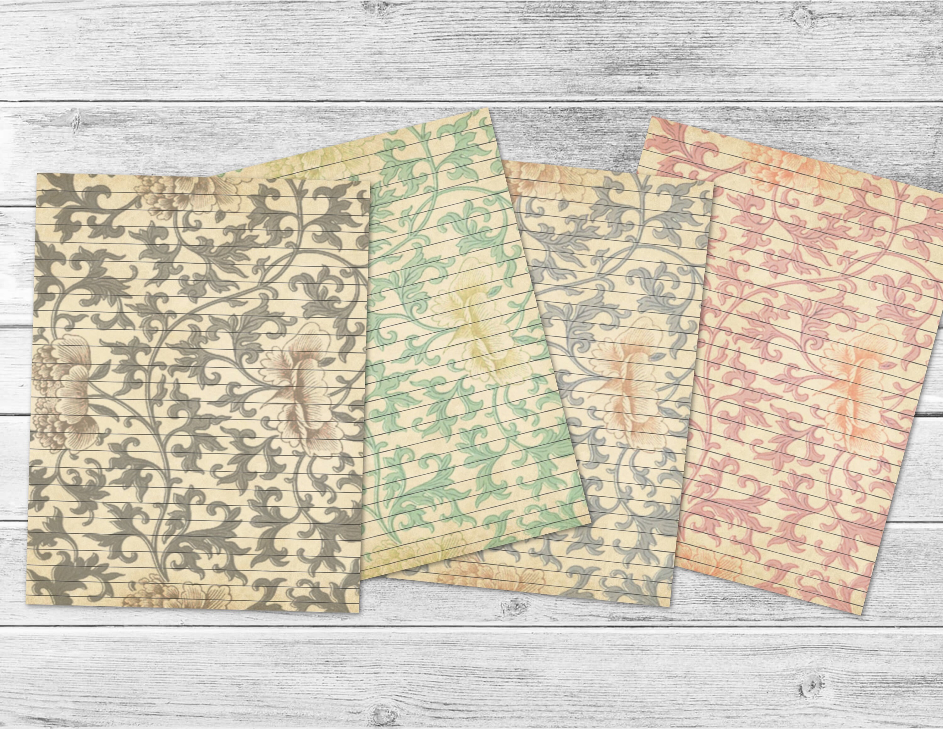 Medieval Pattern Lined Paper. Printable Lined Paper. Mixed Paper ...