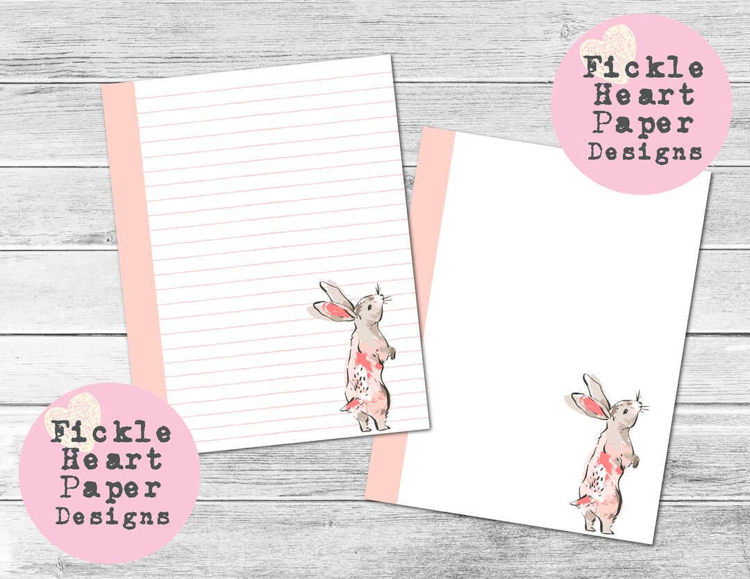Easter Bunny Lined Paper. Rabbit Lined Paper. Letter Writing. Journal ...