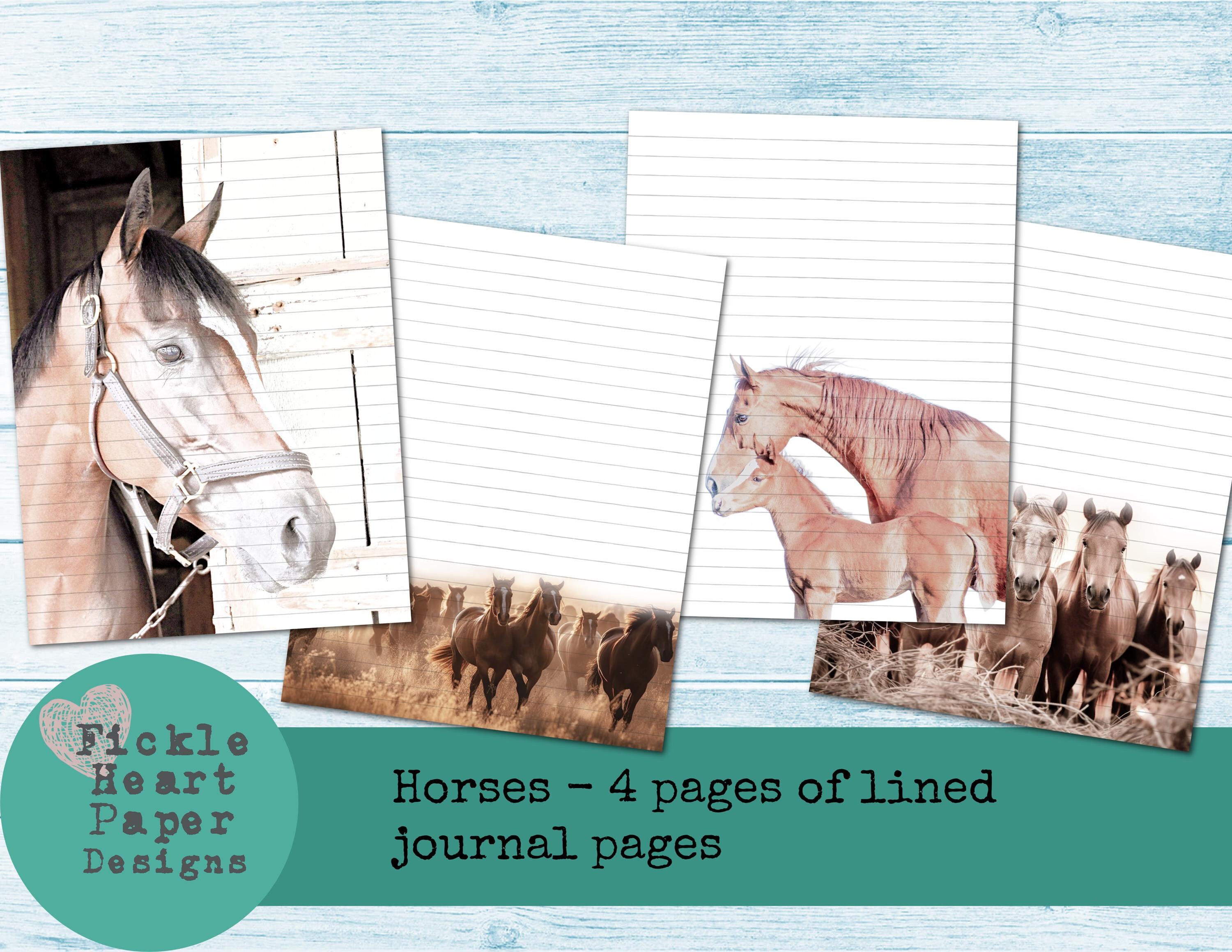 Horses Lined Paper. Printable Lined Paper. Letter Writing. Horse ...