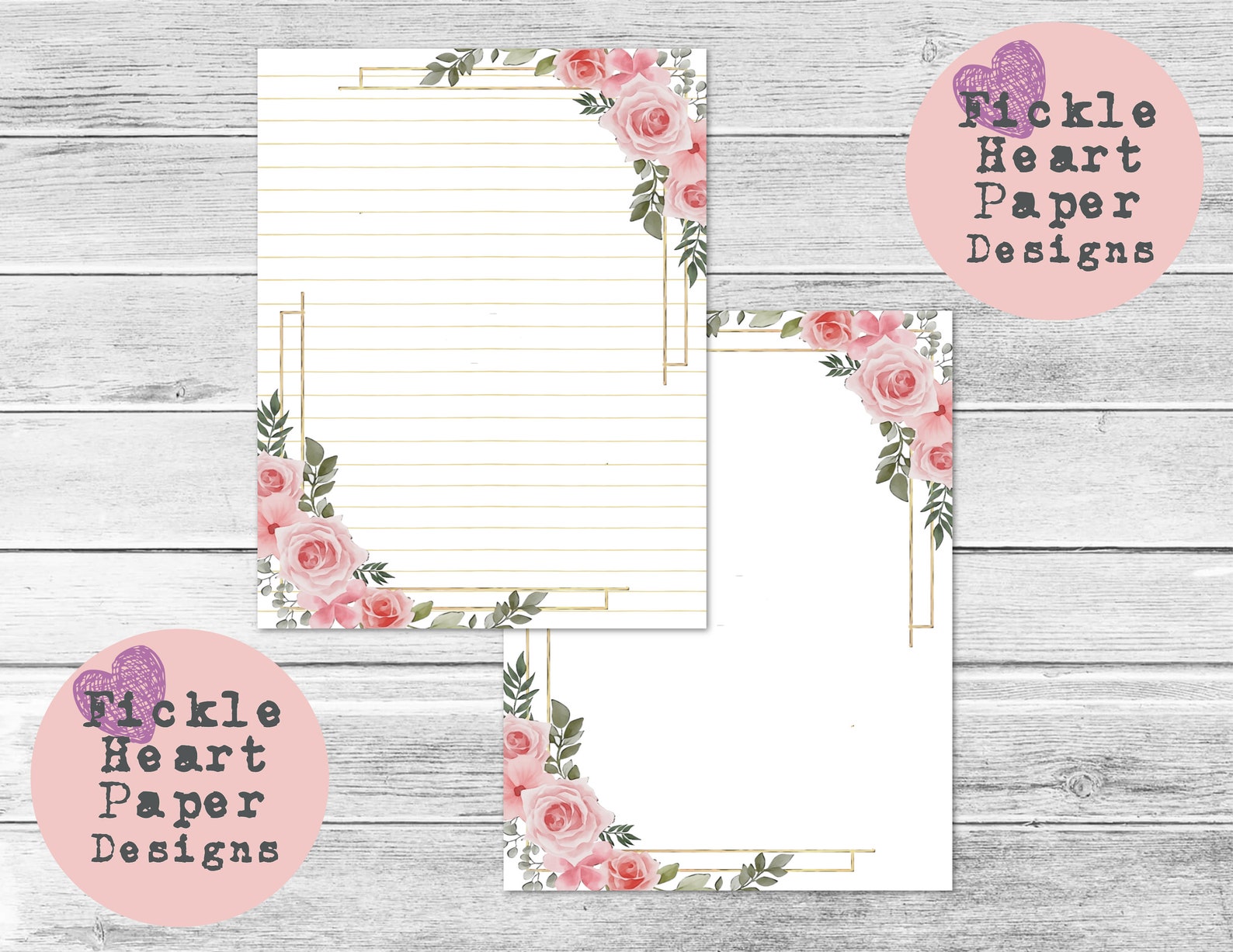 Floral Lined Paper. Printable Lined Paper. Letter Writing. | Etsy