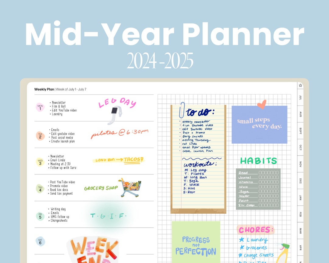 Mid-year 2024-2025 Digital Planner by Flourish Planner - Etsy