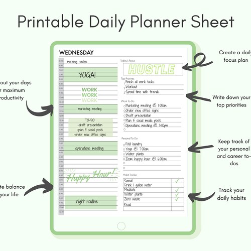 Horizontal Weekly Insert for Digital Planning Undated Blank | Etsy