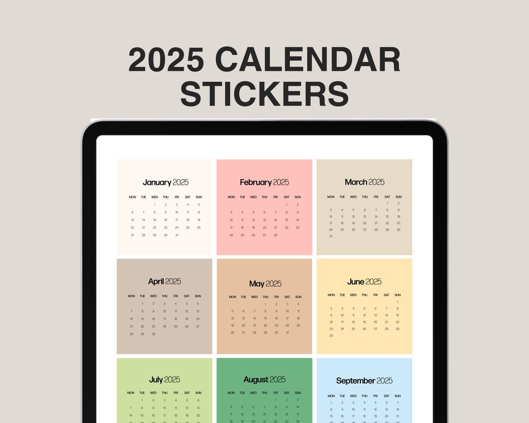 2025 Calendar Stickers - Etsy