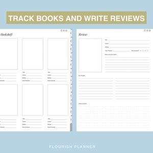 Reading Journal by Flourish Planner | Digital Planner for Goodnotes - Etsy