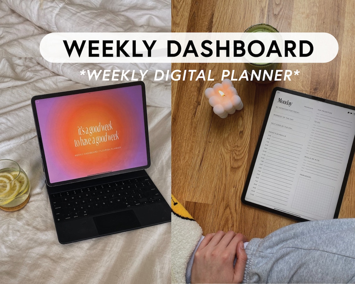Weekly Dashboard by Flourish Planner Weekly Digital Planner - Etsy