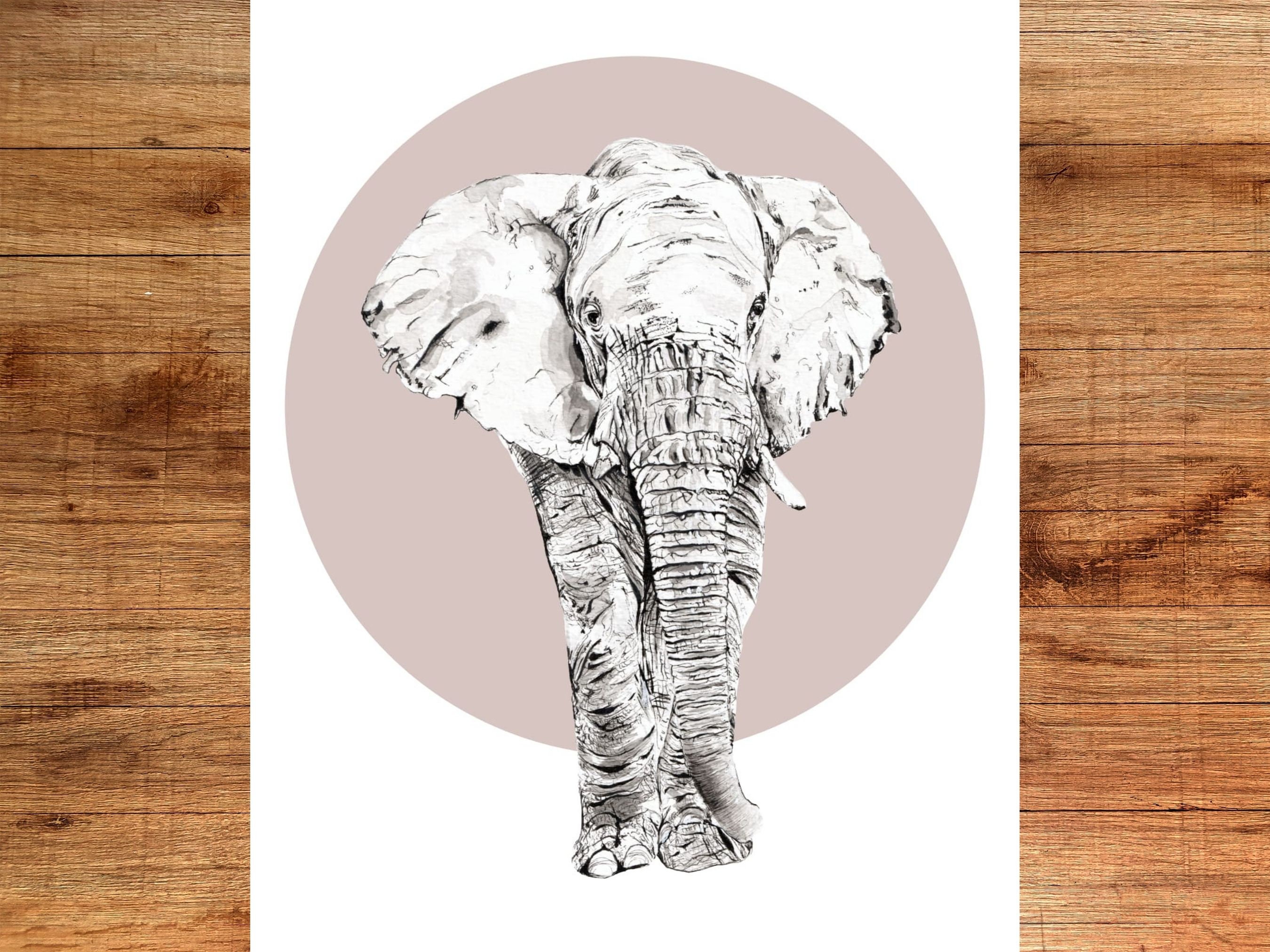Elephant print wall art art print watercolour | Etsy