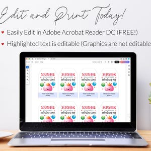 VALENTINES Squishy Gift Tags Printable, Custom School Kids Friends Gift ...