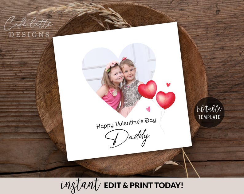Valentines Day Daddy Card Printable, Valentines Card Gift for Dad From ...
