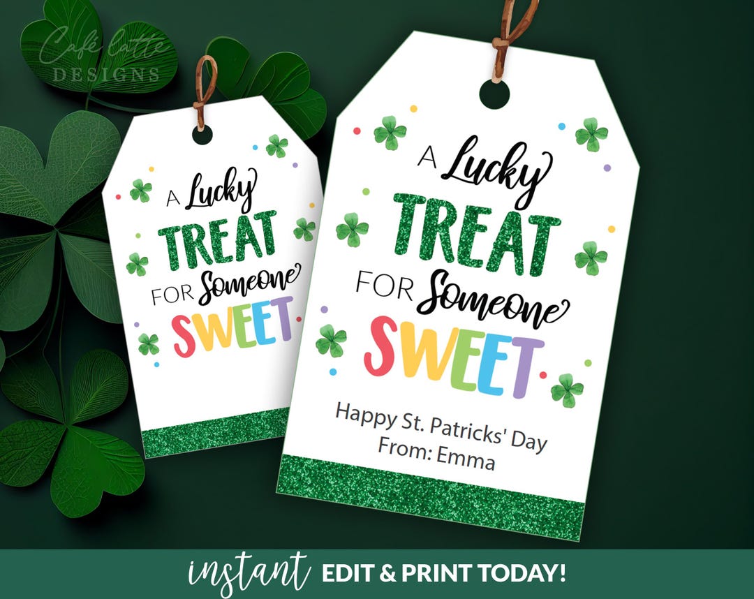 St Patricks Gift Tags Printable, St Patricks Gift Tags Editable ...