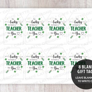 St Patricks Teacher Gift Tags Printable, St Patricks Gift Tags Editable ...