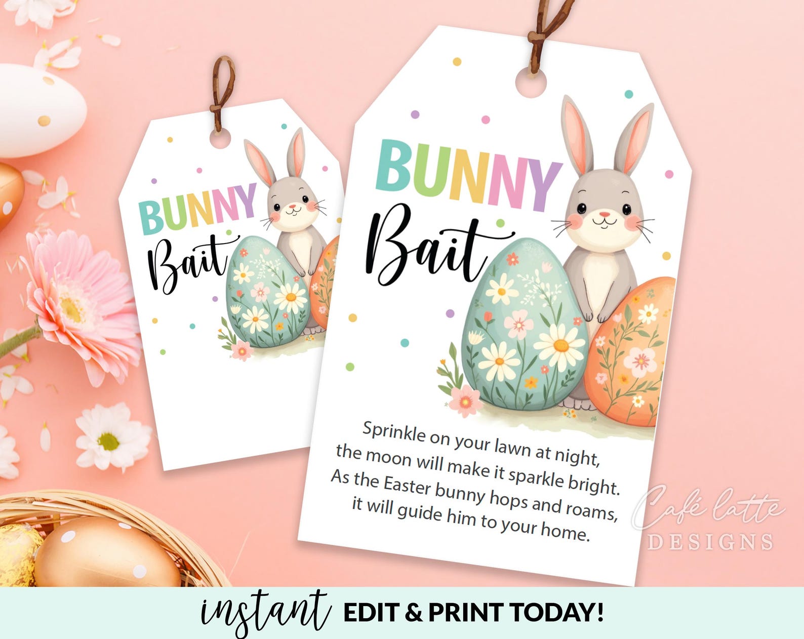 Easter Gift Tags Printable, Easter Bunny Bait Gift Tags Editable ...