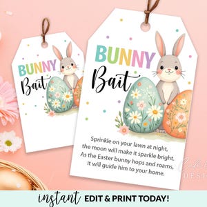 Easter Gift Tags Printable, Easter Bunny Bait Gift Tags Editable ...