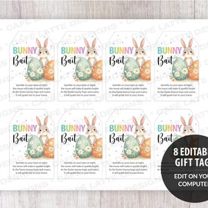 Easter Gift Tags Printable, Easter Bunny Bait Gift Tags Editable ...
