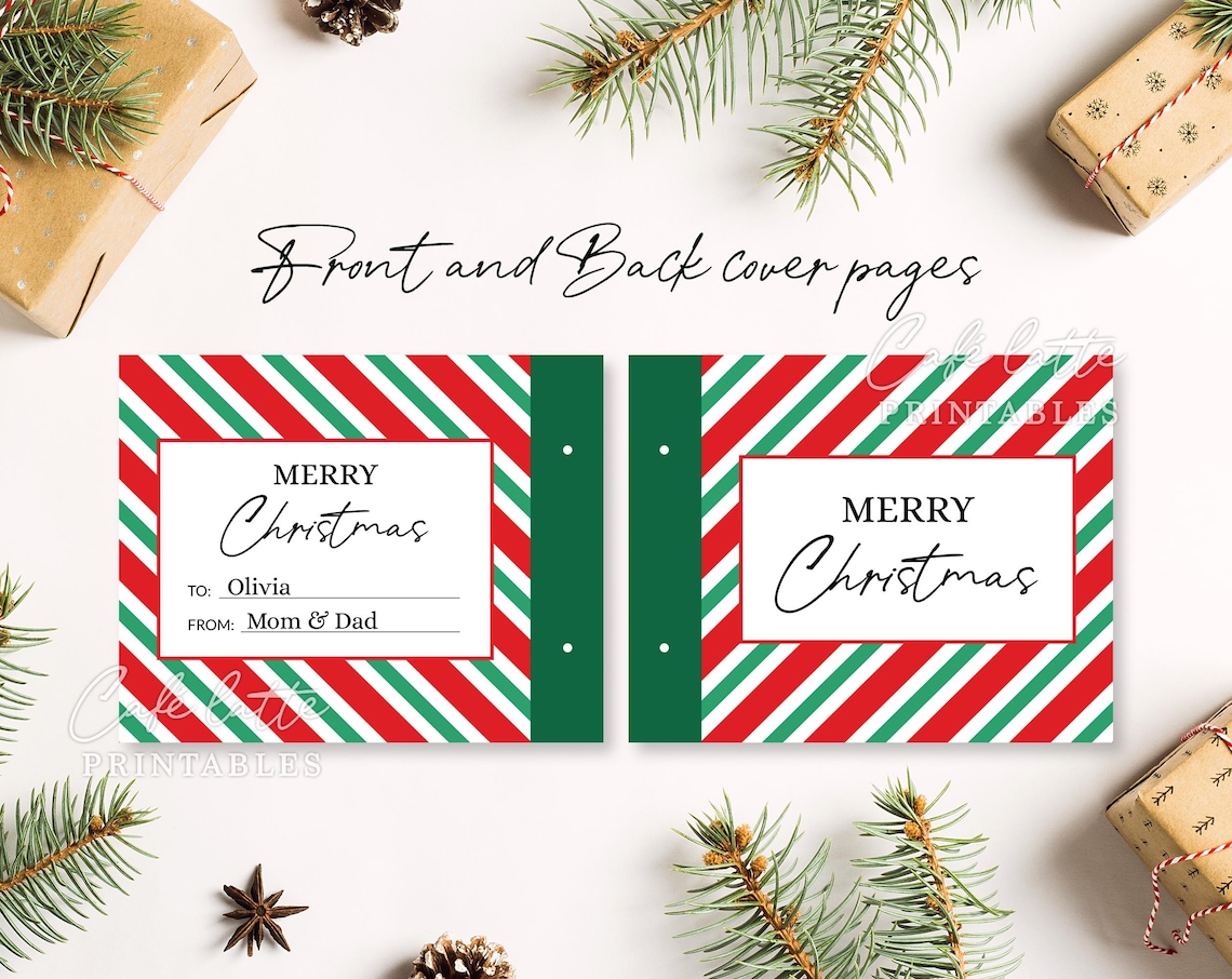 Christmas Gift Card Holder Book Editable Template, Custom Multiple Gift ...