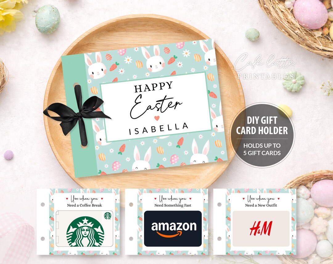 Easter Gift Card Holder Book Editable Template, Custom Multiple Gift ...