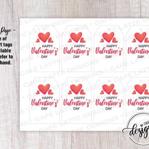 Valentine's Printable Gift Tags, Editable Personalized Gift Favor Tags ...