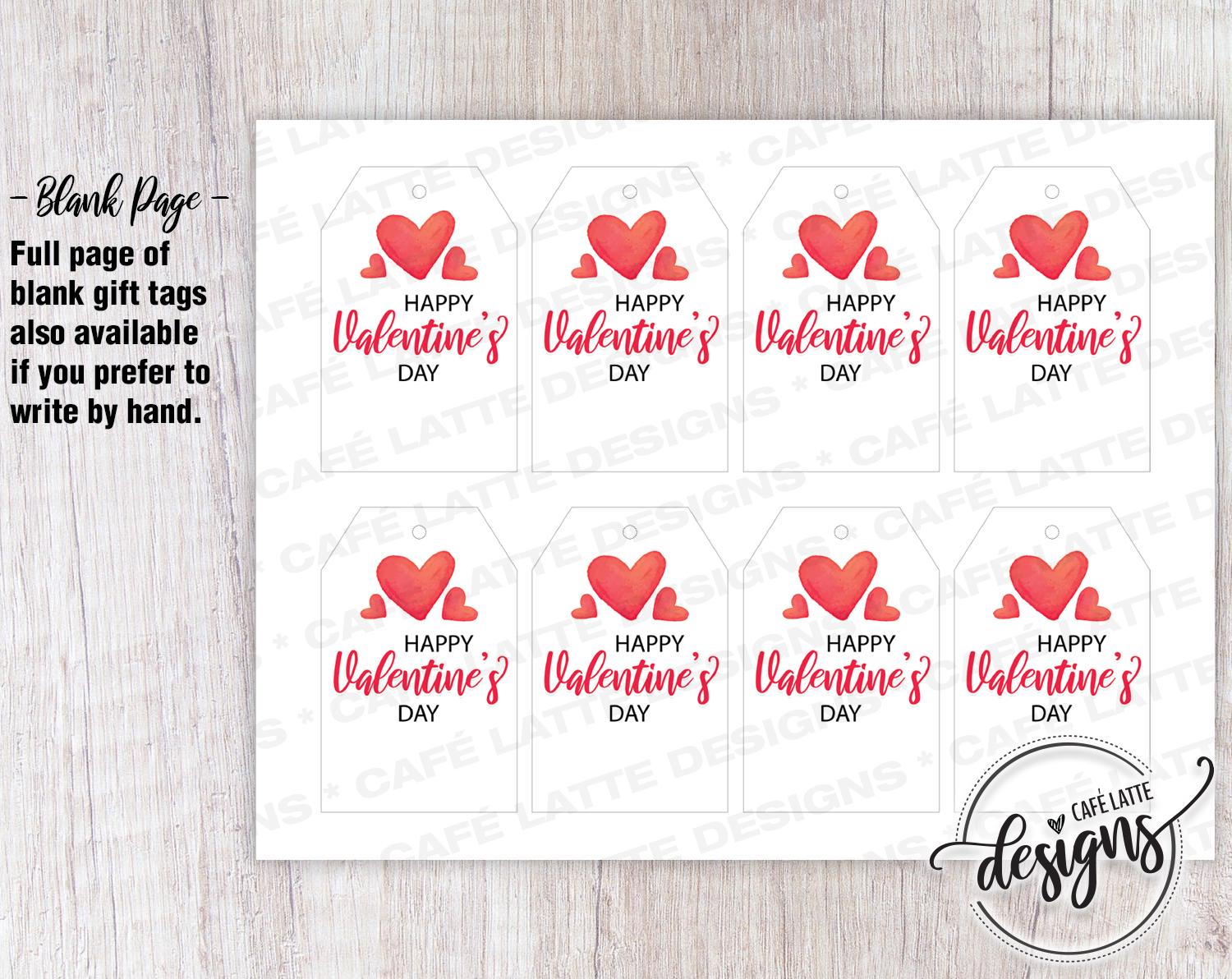 Valentine's Printable Gift Tags, Editable Personalized Gift Favor Tags ...
