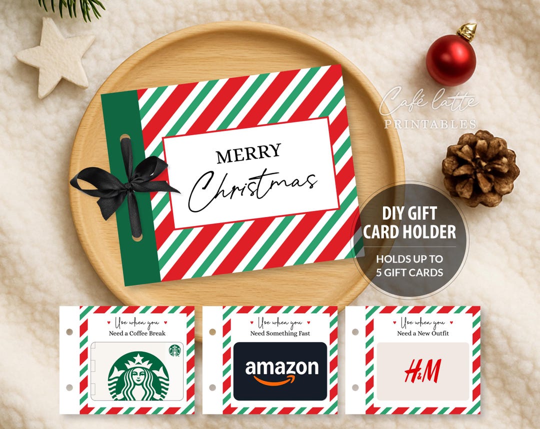 Christmas Gift Card Holder Book Editable Template, Custom Multiple Gift ...