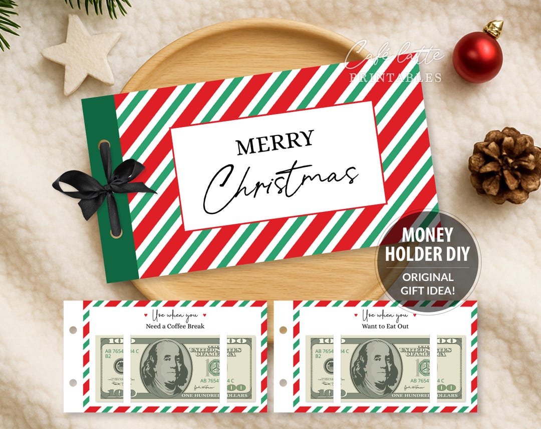 Christmas Money Holder Book Editable Template, Custom Multiple Dollar ...