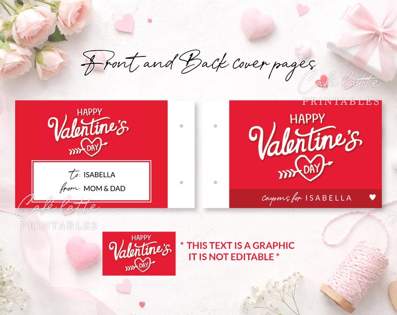 Valentines Day Coupon Book Editable Template, Custom Love Coupons ...
