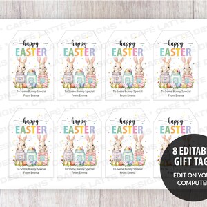 Easter Gift Tags Printable, Easter Bunny Gift Tags Editable Template ...
