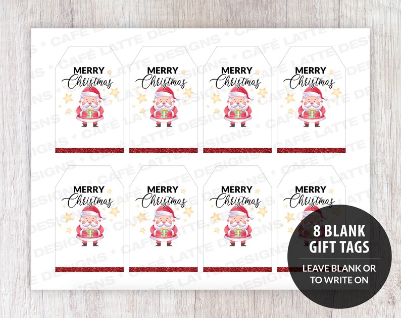 CHRISTMAS Printable Gift Tags, Editable Personalized Favor Tags ...