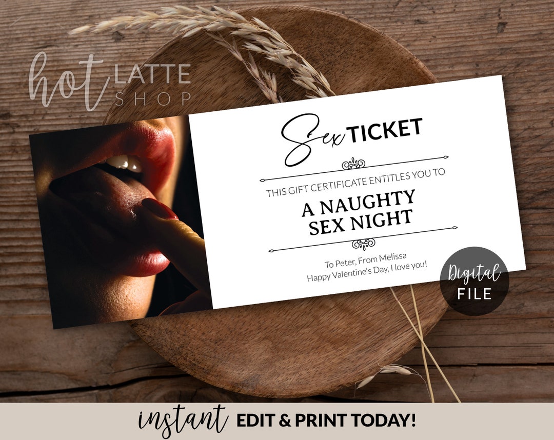 Sex Gift Certificate Editable Printable Template, Sexy Valentines Day ...