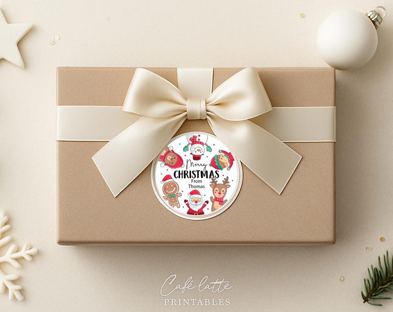 Christmas Stickers Printable, Custom Christmas School Kids Gift Tag ...
