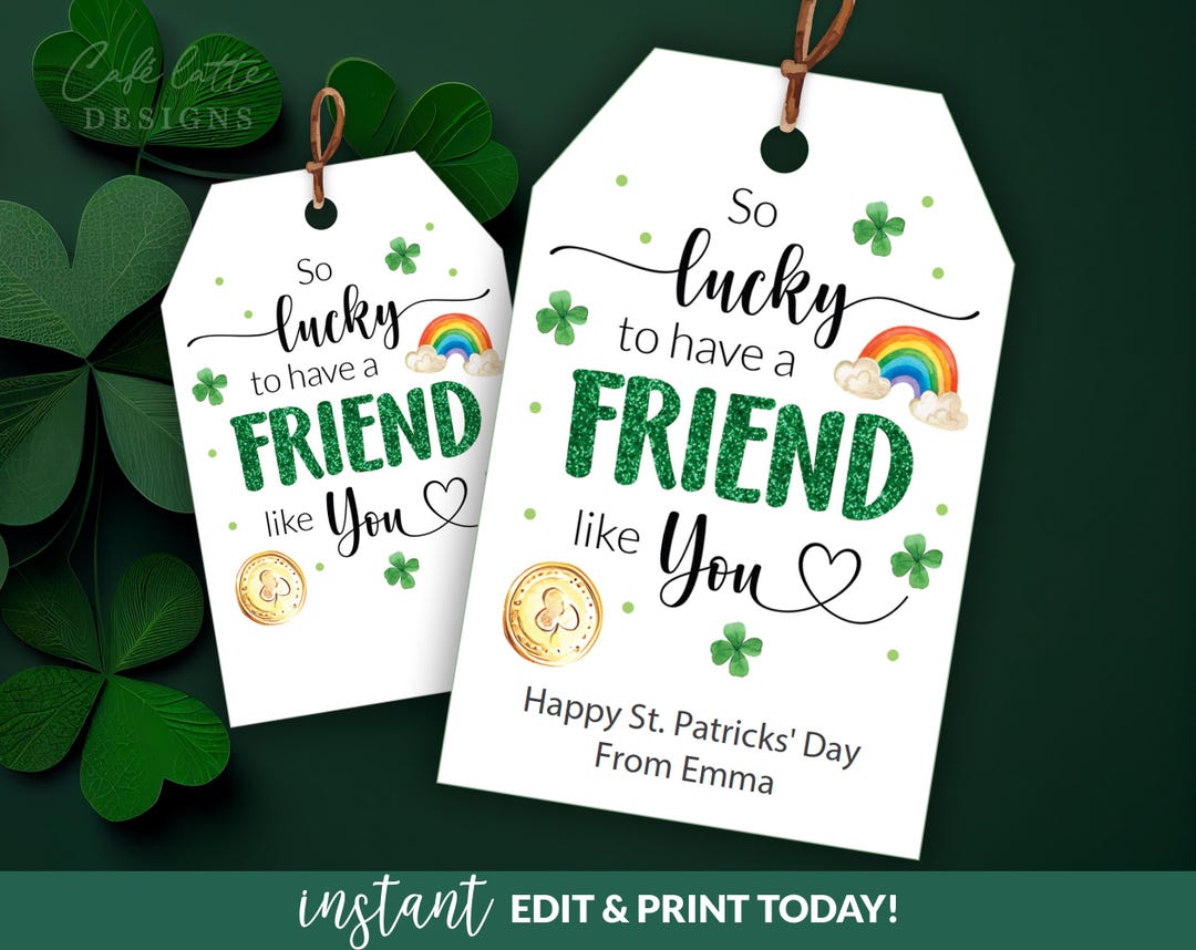 St Patricks Gift Tags Printable, St Patricks Gift Tags Editable ...