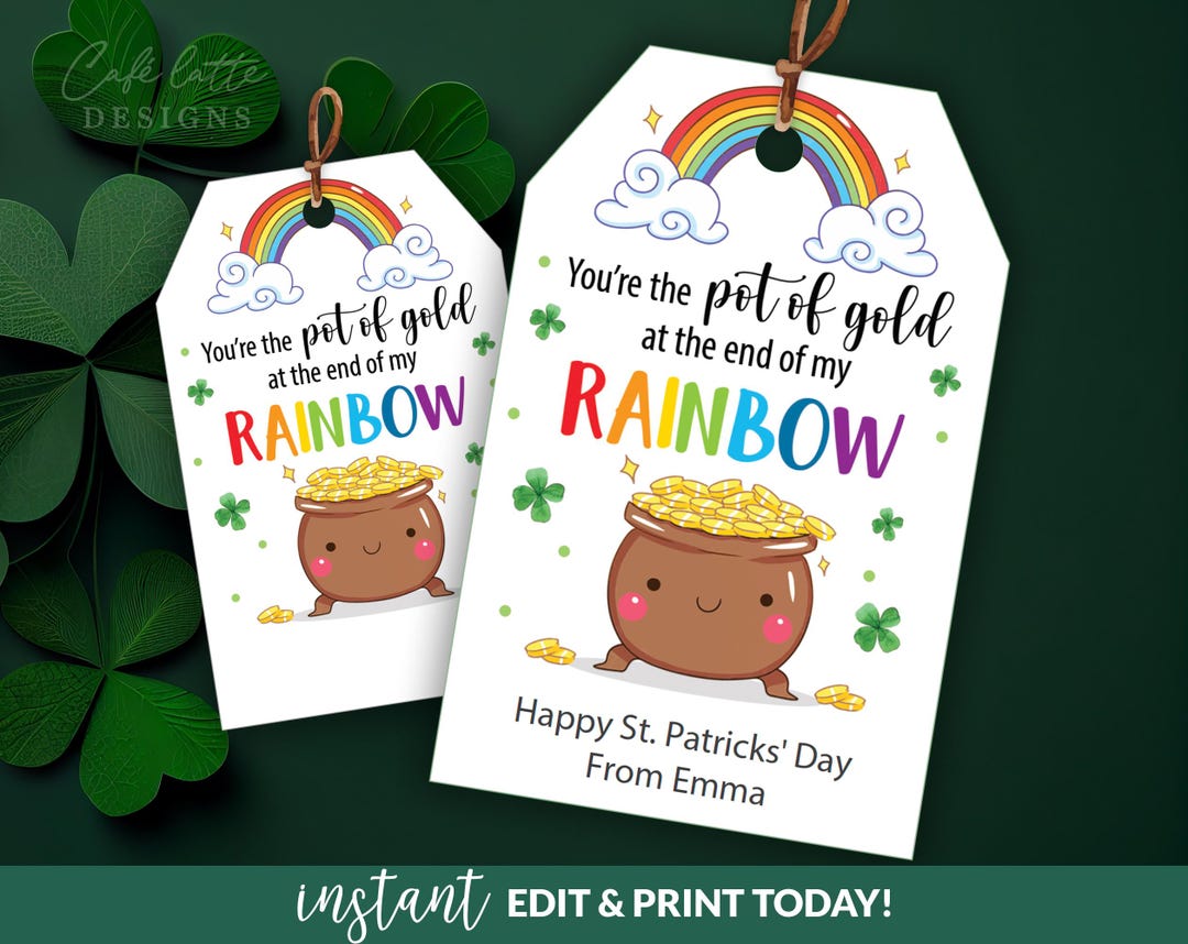 St Patricks Gift Tags Printable, St Patricks Gift Tags Editable ...