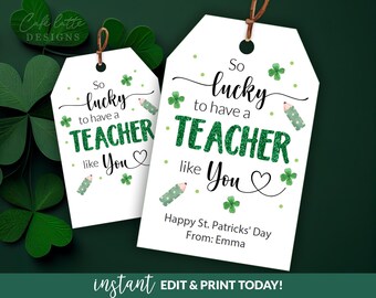 St Patricks Gift Tags Printable, St Patricks Gift Tags Editable ...