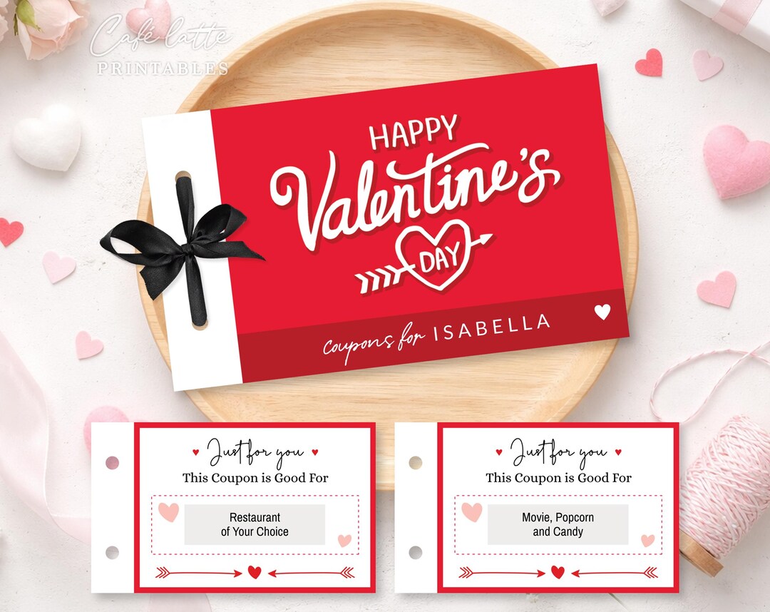 Valentines Day Coupon Book Editable Template, Custom Love Coupons ...