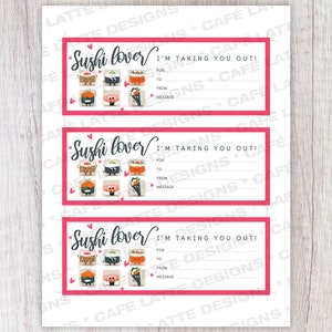 GIFT Certificate, Sushi Restaurant Printable Gift Certificate for Him ...