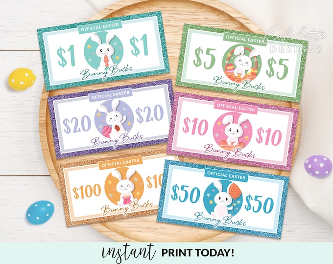 Bunny Bucks Easter Printables - Etsy