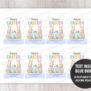 Easter Gift Tags Printable, Easter Bunny Gift Tags Editable Template ...
